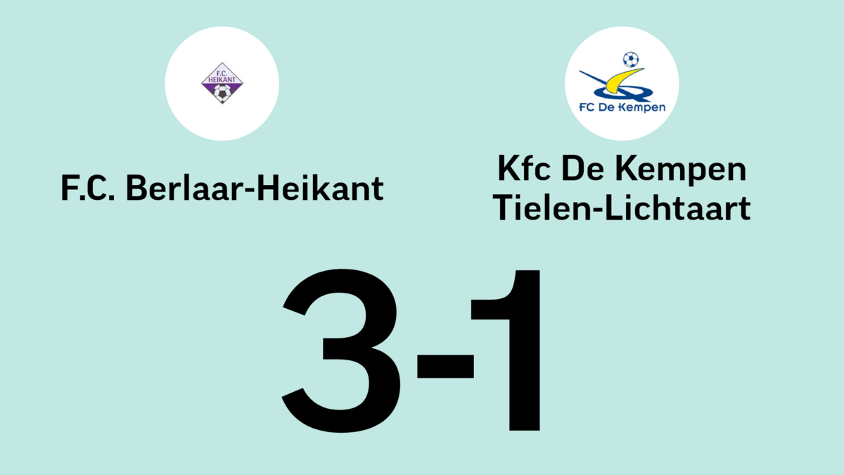 FC Berlaar-Heikant boekt zege op KFC De Kempen na goede eerste helft | GVA